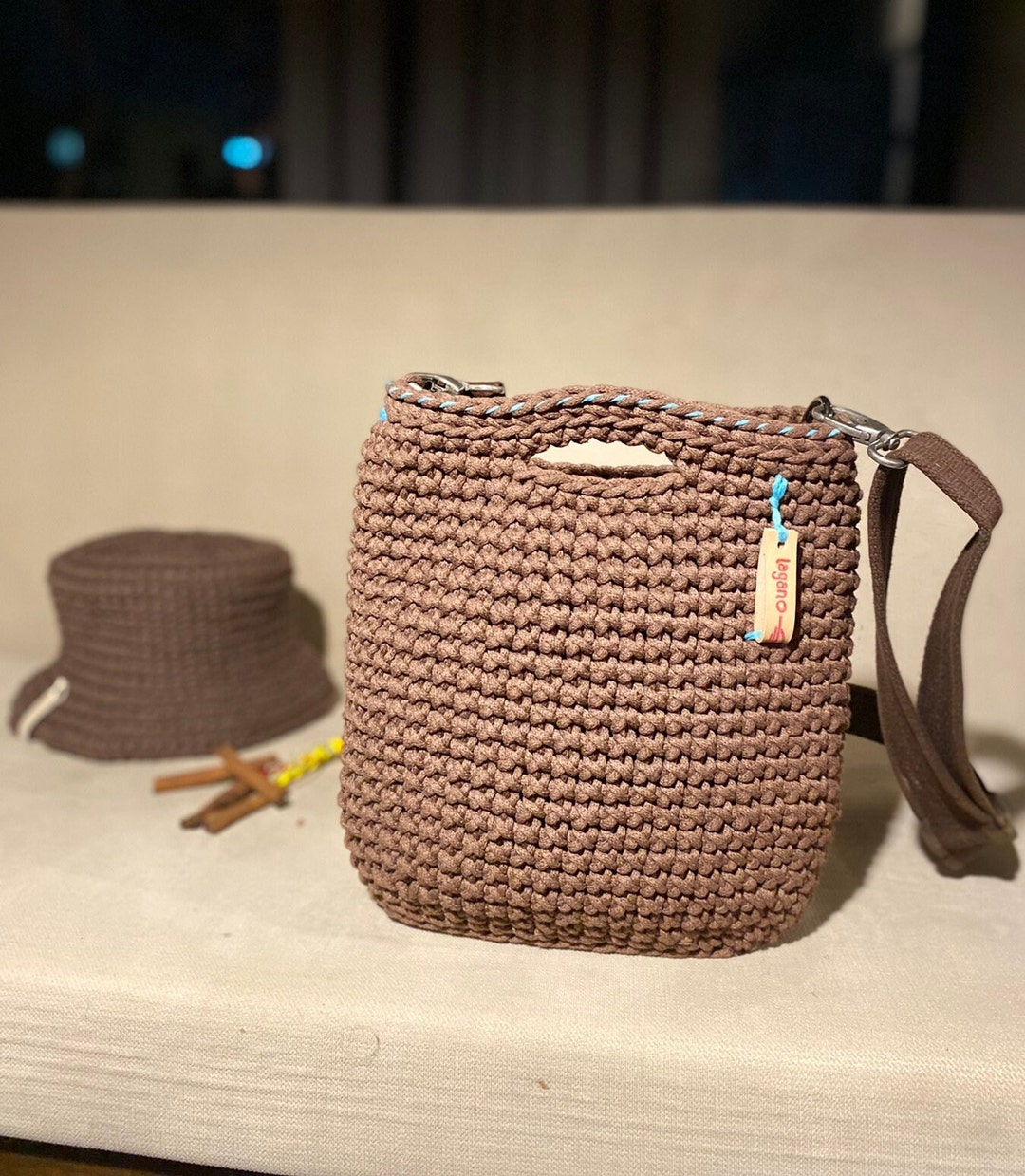 Brown Chrochet Bag - Etsy
