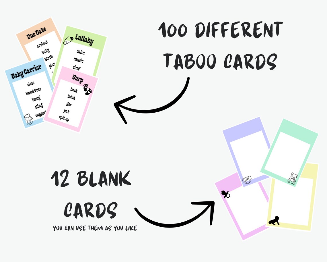Baby Shower Taboo Game, Digital Game, Baby Shower Party Game, Printable ...