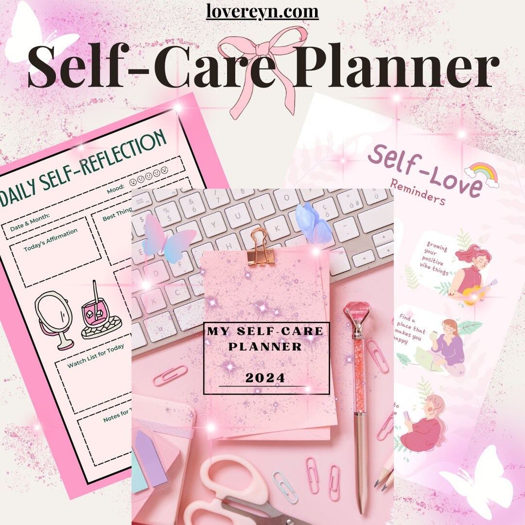 2024 Self-care Planner Digital Journal Notebook Diary PLR Template ...