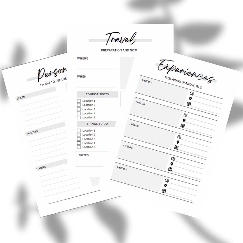 A4 Bucket List Printable, Bucket List Planner, Bucket List Journal ...