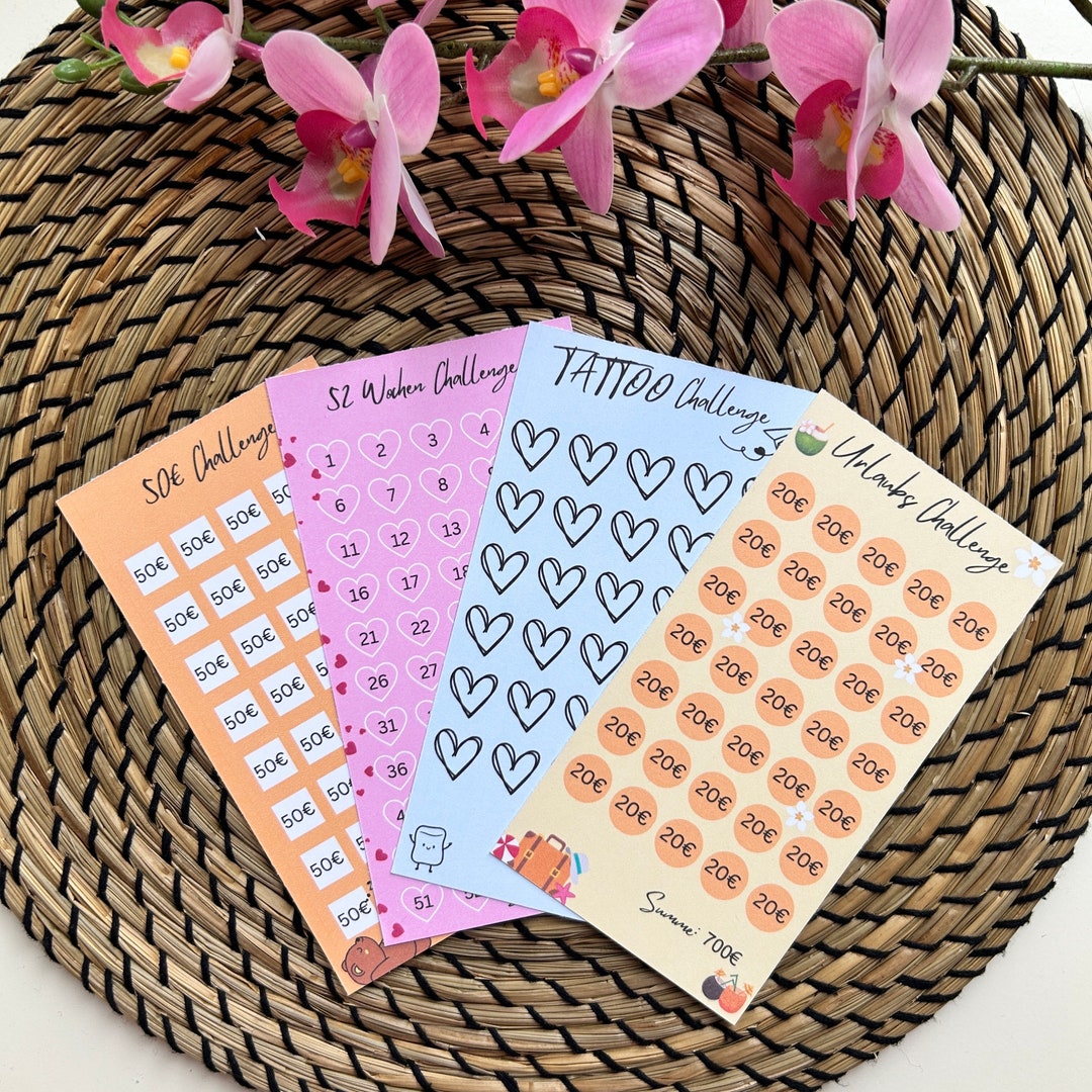 52 Week Challenge Holiday Challenge 50 Euro Challenge Tattoo Challenge ...