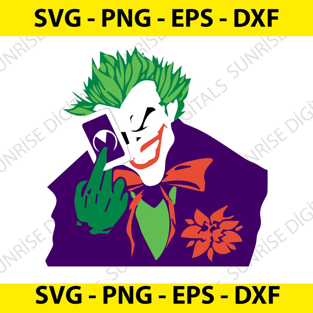 Joker Head Svg, Jok Svg, Svg Cut File for Cricut, Eps Dxf Png Digital ...
