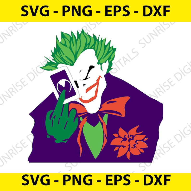Joker Head Svg, Jok Svg, Svg Cut File for Cricut, Eps Dxf Png Digital ...