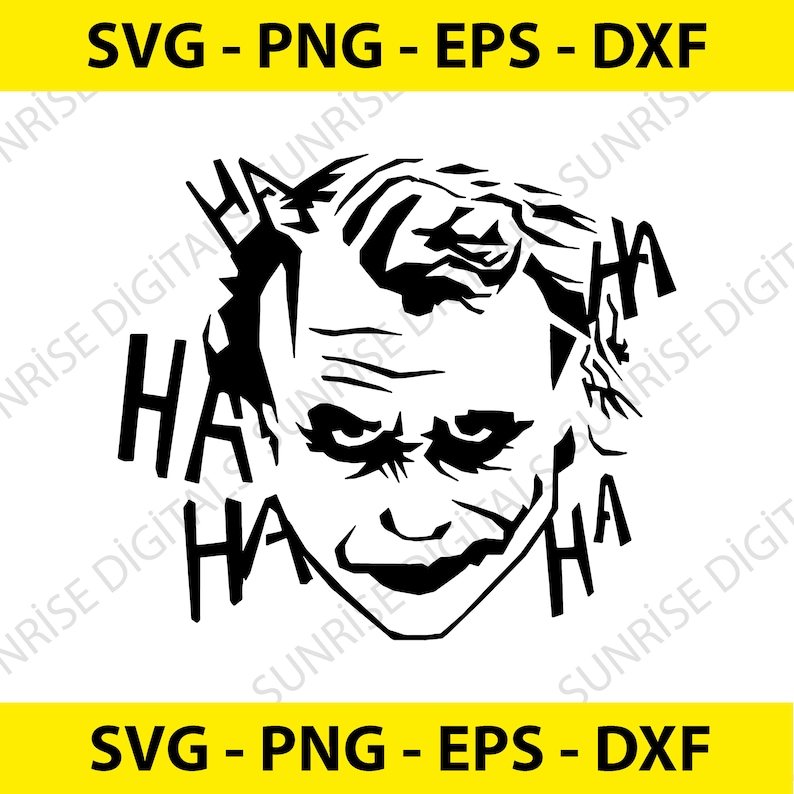 Joker Silhouette Svg, Jok Svg, Svg Cut File for Cricut, Eps Dxf Png ...