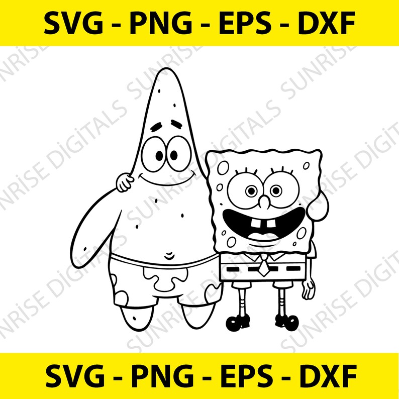 Patrick and Sponge Bob Svg, Sponge B Svg, Svg Cut File for Cricut, Eps ...