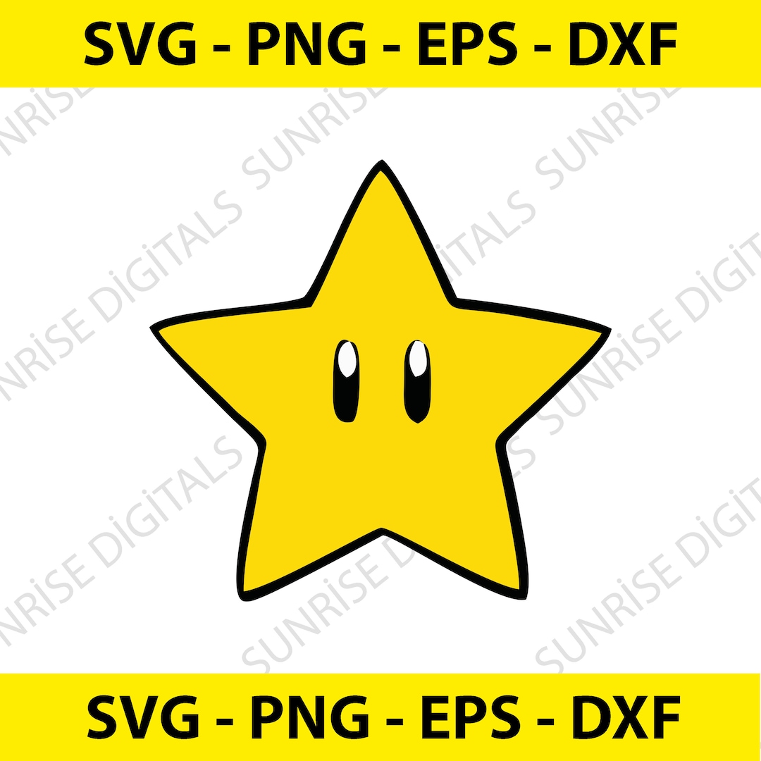 Star Süper M Svg, Mario Svg, Svg Cut File for Cricut, Eps Dxf Png ...