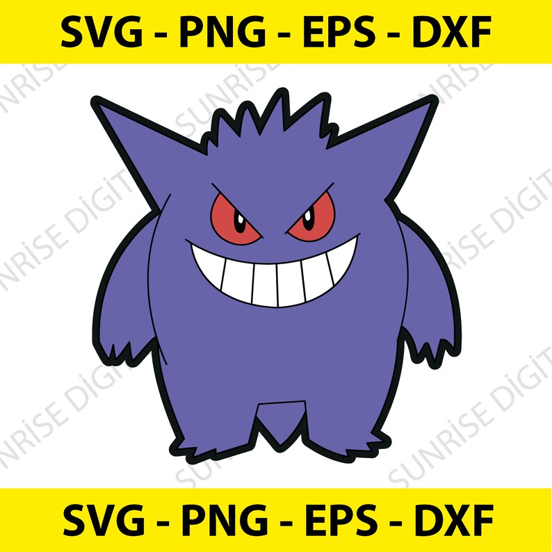 Gengar Svg, Pokemon Gengar Svg, Gengar Clipart, Png Kesilmiş Dosya ...