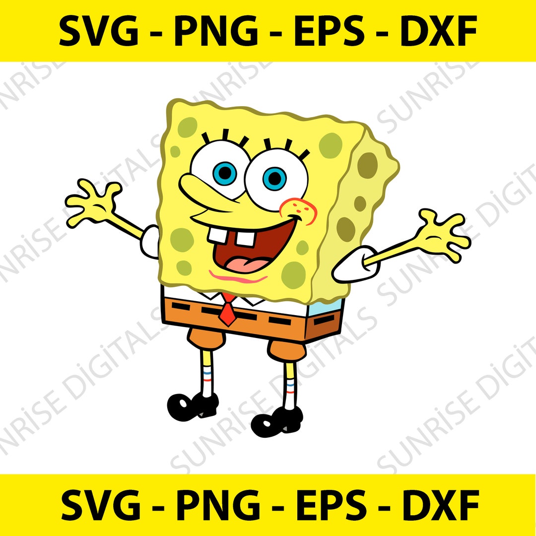 Sponge Bob Svg, Sponge B Svg, Svg Cut File for Cricut, Eps Dxf Png ...