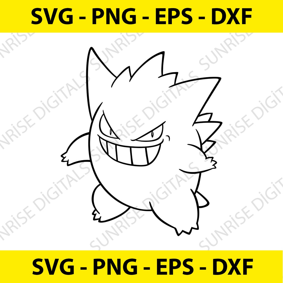 Gengar Svg Poke Go Svg, Poke Go Svg, Svg Cut File for Cricut, Eps Dxf ...