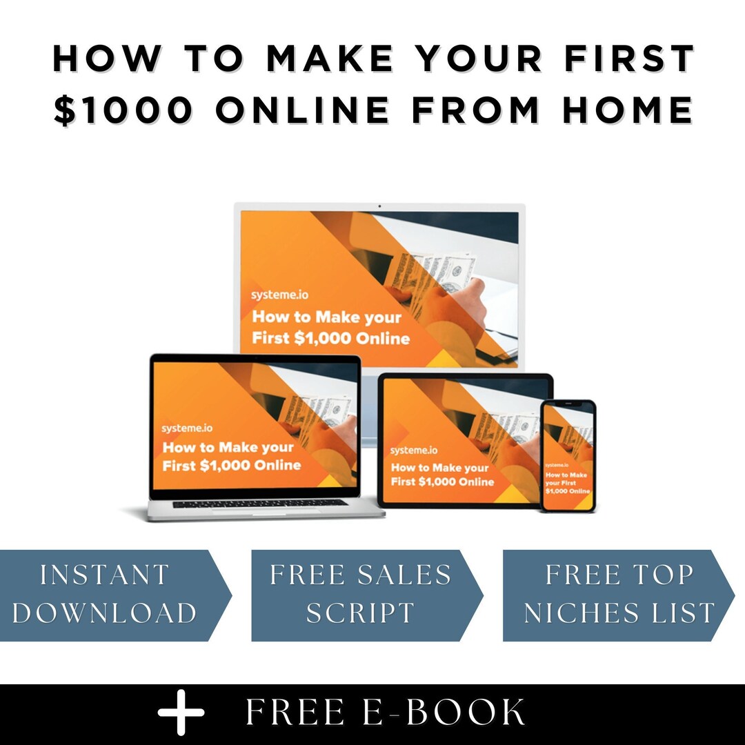 How to Make Your First 1000 Dollars Online Course, Passive Income, 3 ...