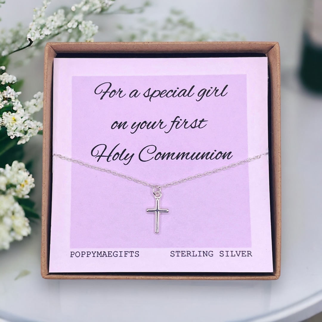 First Holy Communion Cross Necklace for Special Girl | Gift of Faith ...