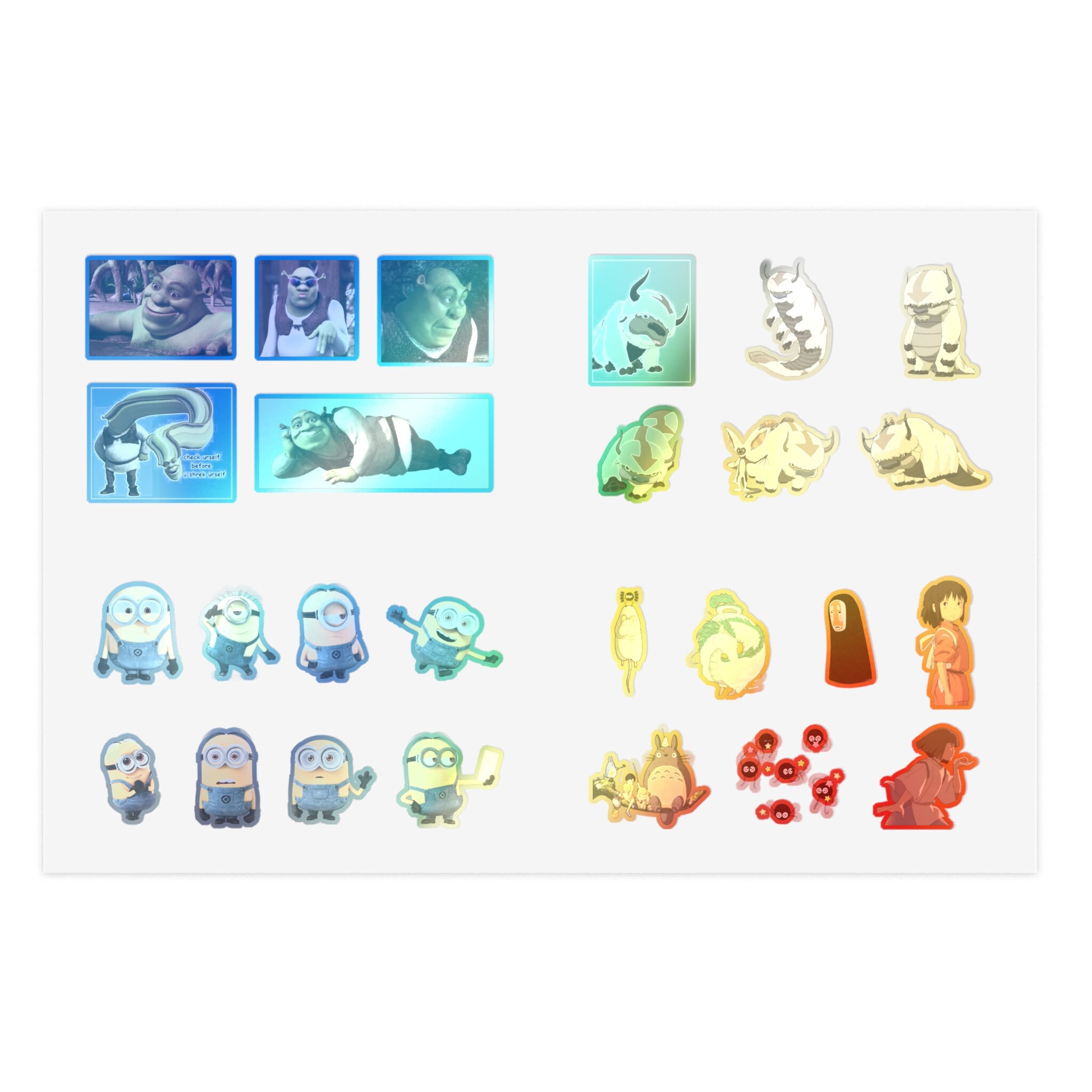 Shrek, Minions, Avatar and Studio Ghibli Sticker Sheets - Etsy