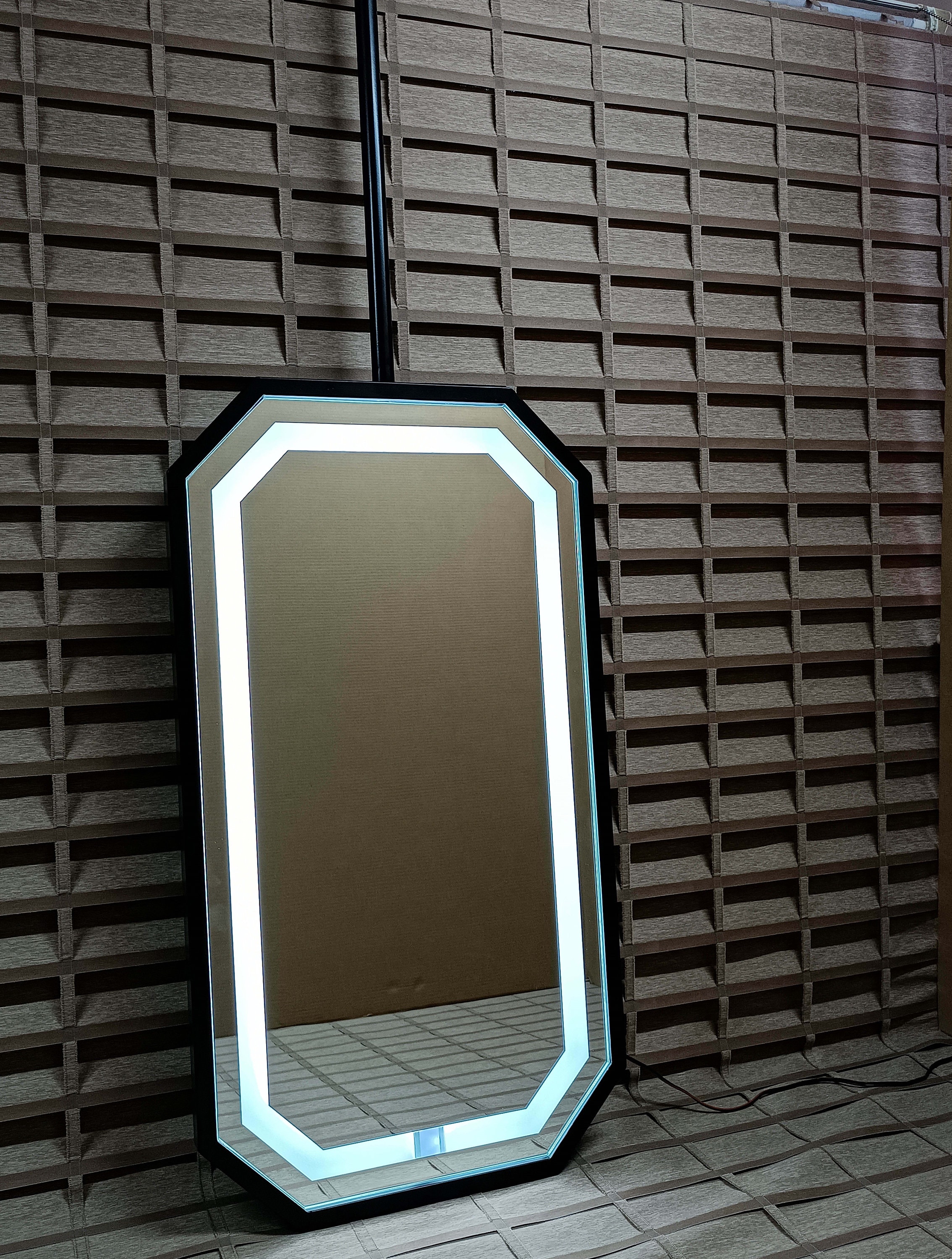 Ceiling Mounted Metal Frame Led Bathroom Mirror, Illuminated ...