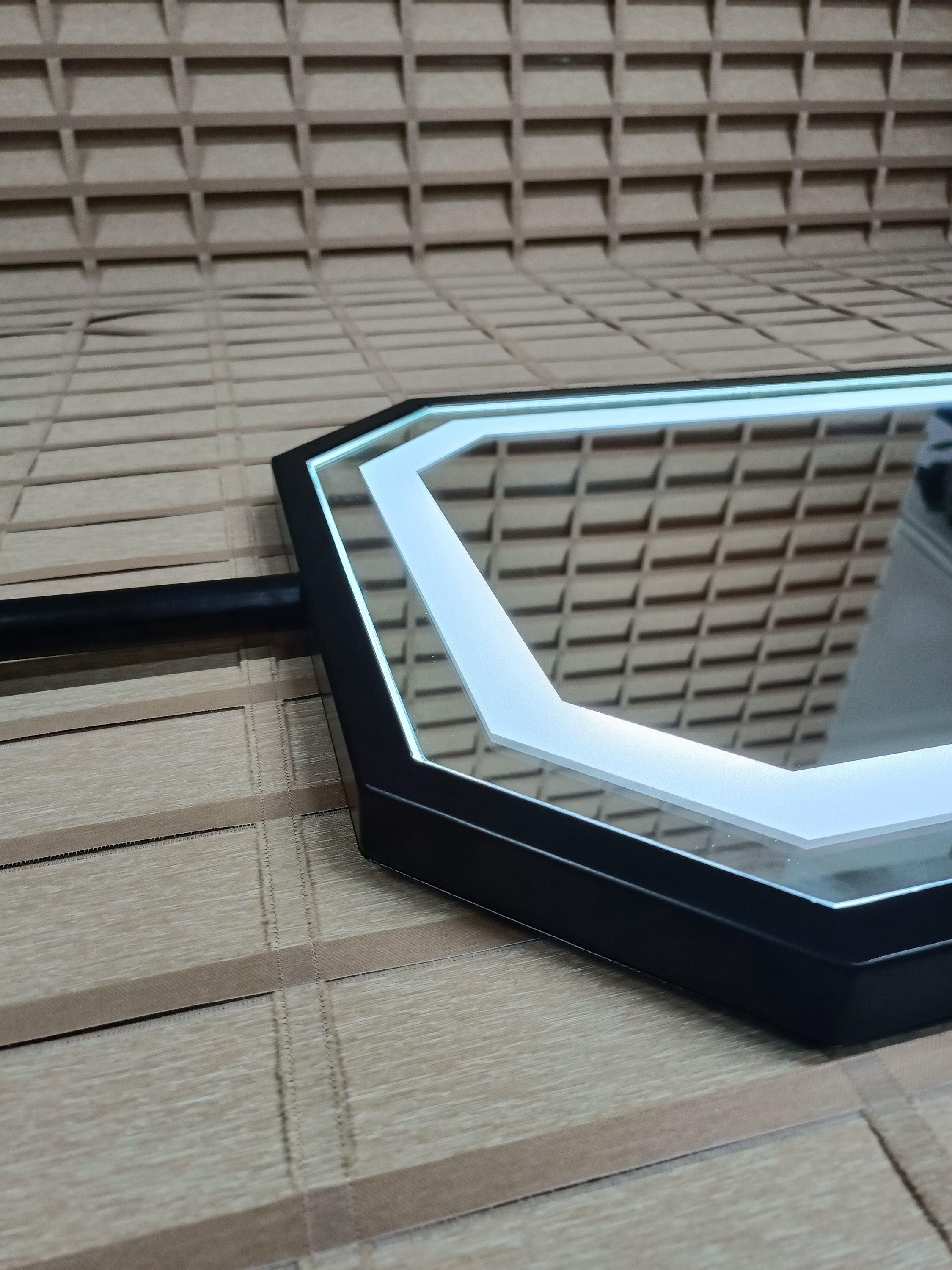 Ceiling Mounted Metal Frame Led Bathroom Mirror, Illuminated ...