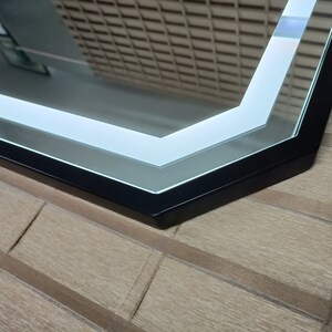 Ceiling Mounted Metal Frame Led Bathroom Mirror, Illuminated ...