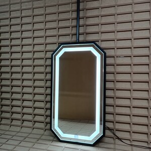 Ceiling Mounted Metal Frame Led Bathroom Mirror, Illuminated ...