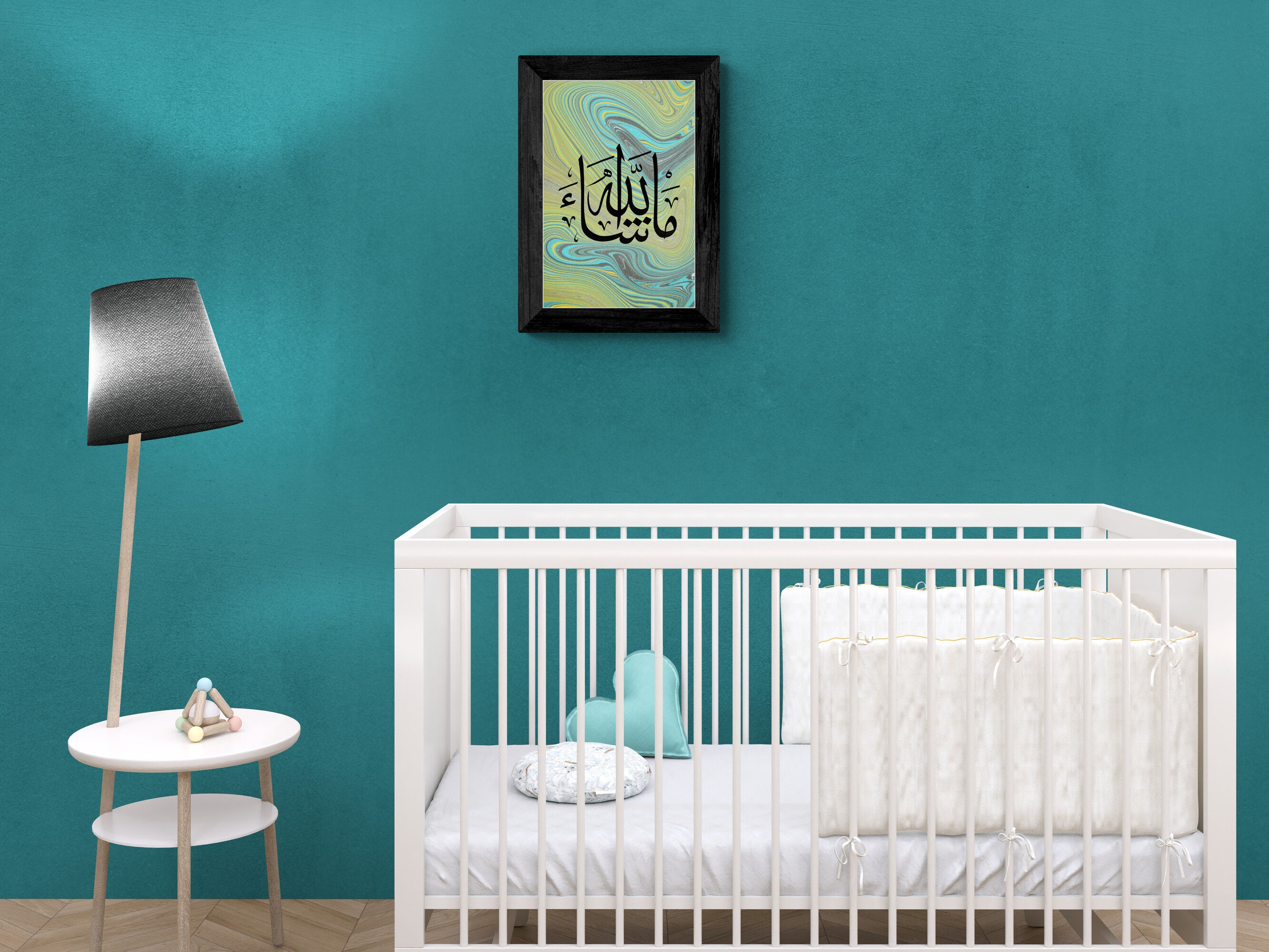 Mashallah Arabic Calligraphy Print Wall Art Home Decor Islamic Quote ...