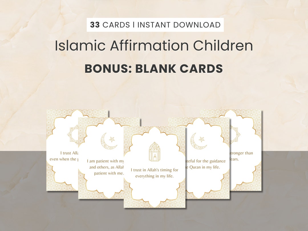 Islamic Affirmation Cards Printable, Positive Affirmation Card for ...