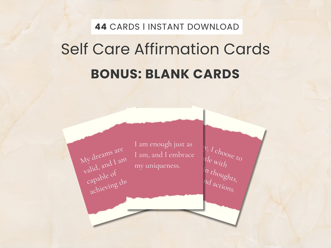 Self Care Affirmation Cards Printable, Self Love Positive Affirmations ...