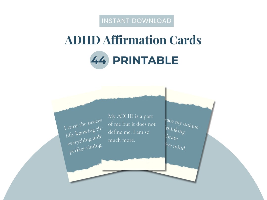 ADHD Affirmation Cards Printable, Positive Affirmations, ADHD ...