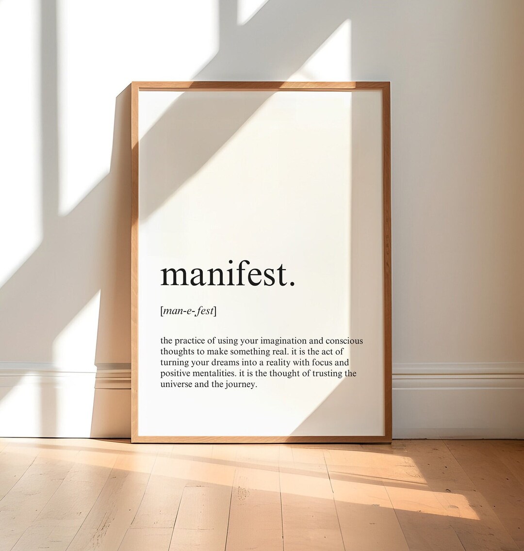 Manifest Definition Digital Print, Quote Wall Art, Manifestation ...