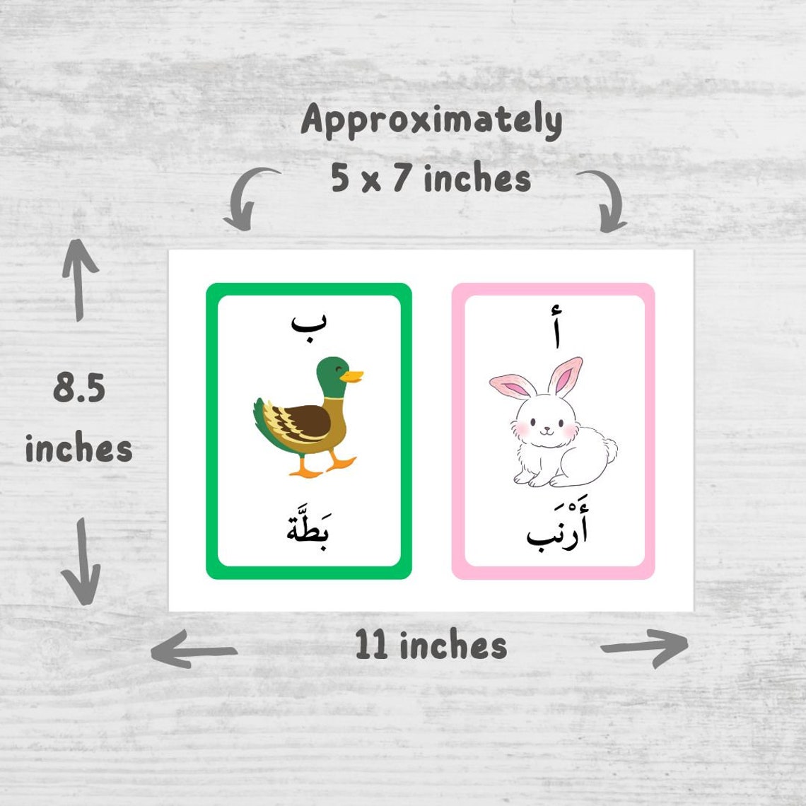Arabic Alphabet With Words - Flashcards - Arabic Letters - Arabic ...