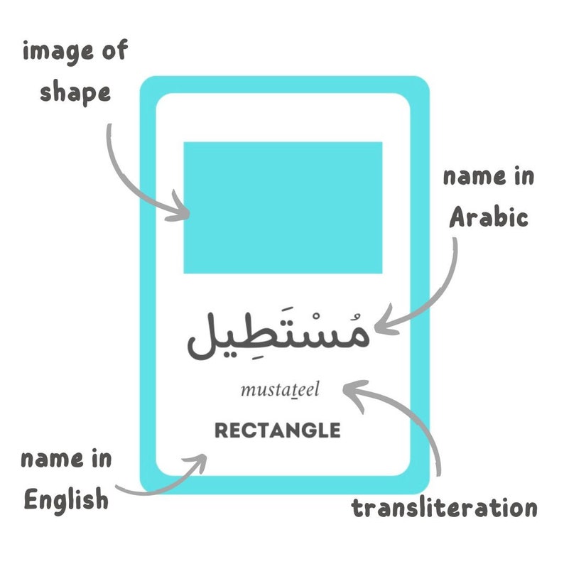 Arabic Shapes Flashcards - Printable - Arabic Education - Preschool ...