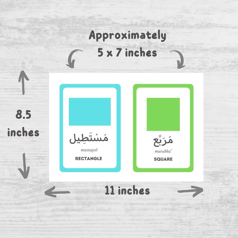 Arabic Shapes Flashcards - Printable - Arabic Education - Preschool ...