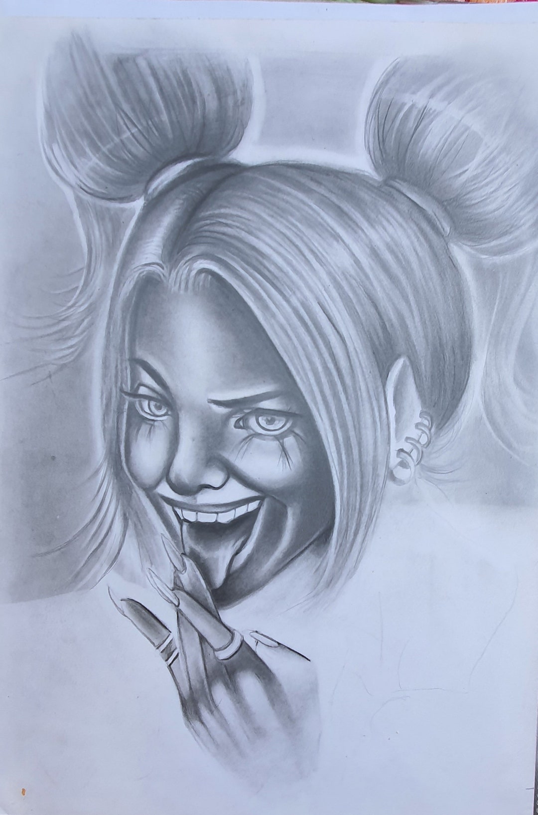 Cheeky pencil Drawing - Etsy