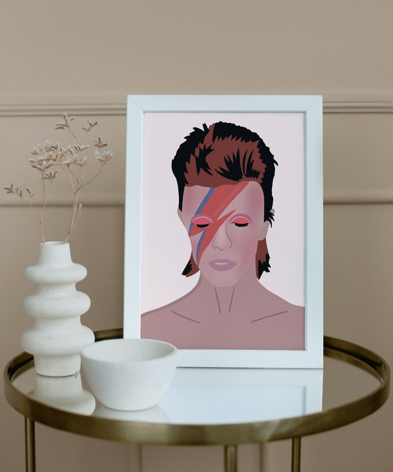 David Bowie, Lightning Bolt, Aladdin Sane, High Quality A4 Print ...