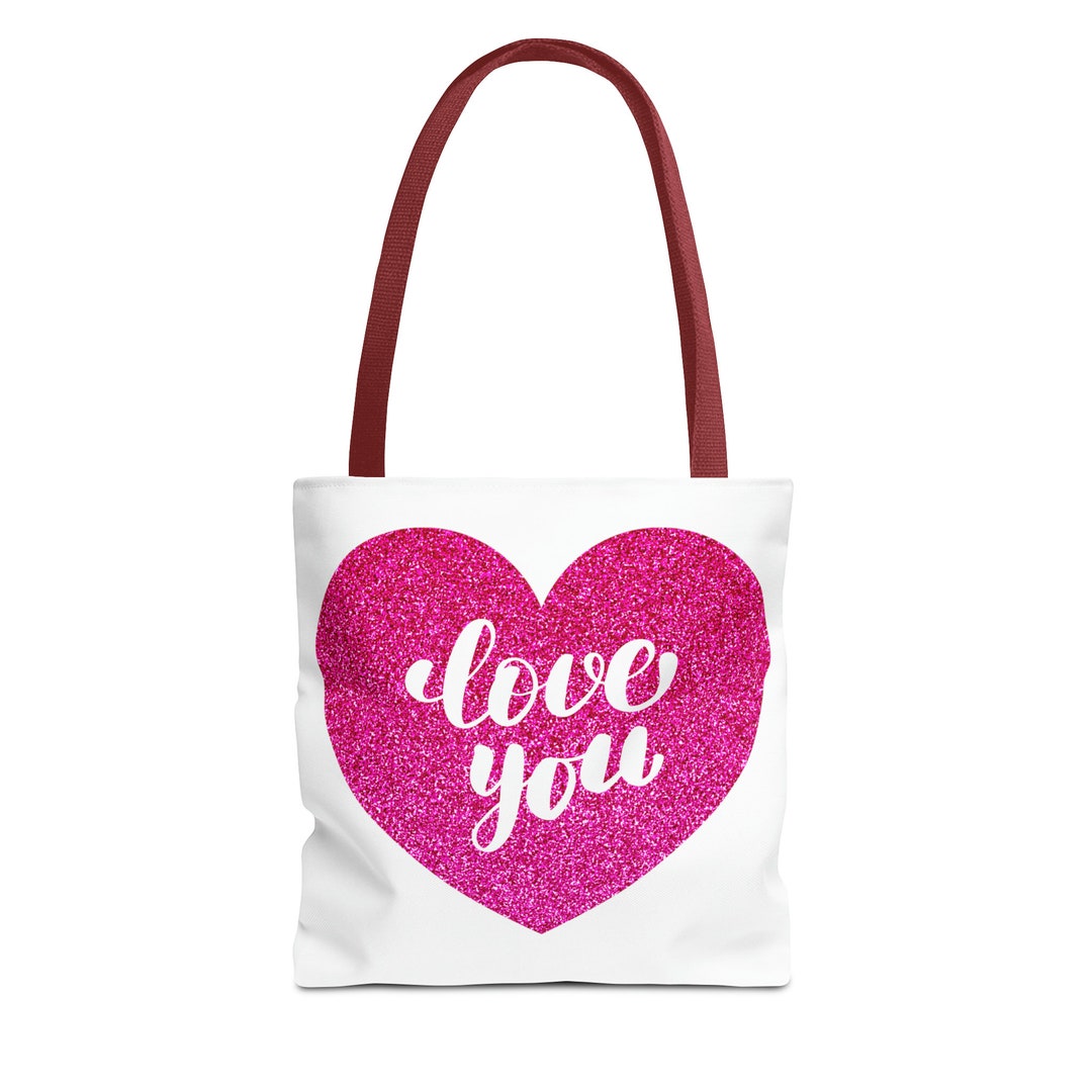 Love You Tote Bag Handmade Trendy Cute Valentine's Day Tote Bag Couple ...