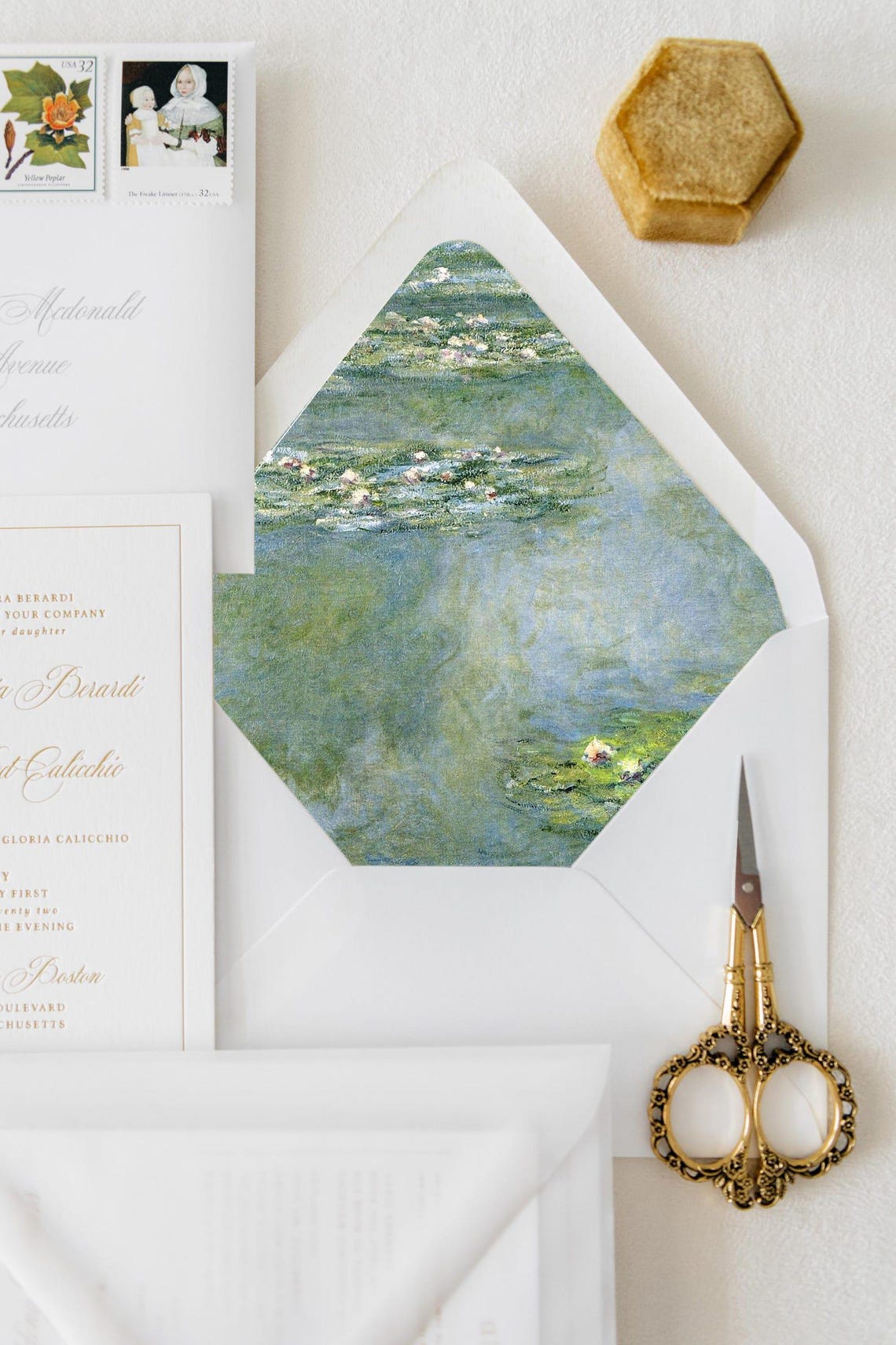 Claude Monet Wedding Invitations, Envelope Liner, Fine Art Envelope ...