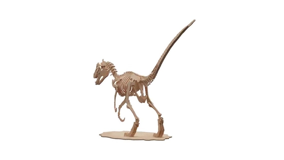 Velociraptor Dinosaur 3D Model Puzzle Large Laser Cut Dinosaur - Gift ...