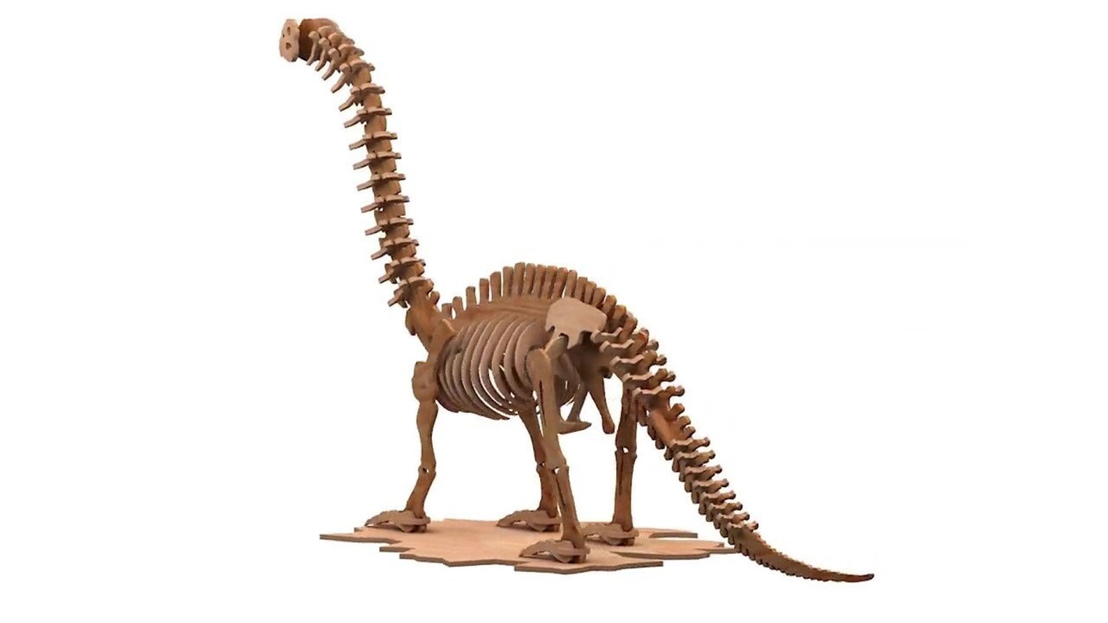 Maple Brontosaurus Skeleton 3D Puzzle – Large Laser Cut Dinosaur Model ...
