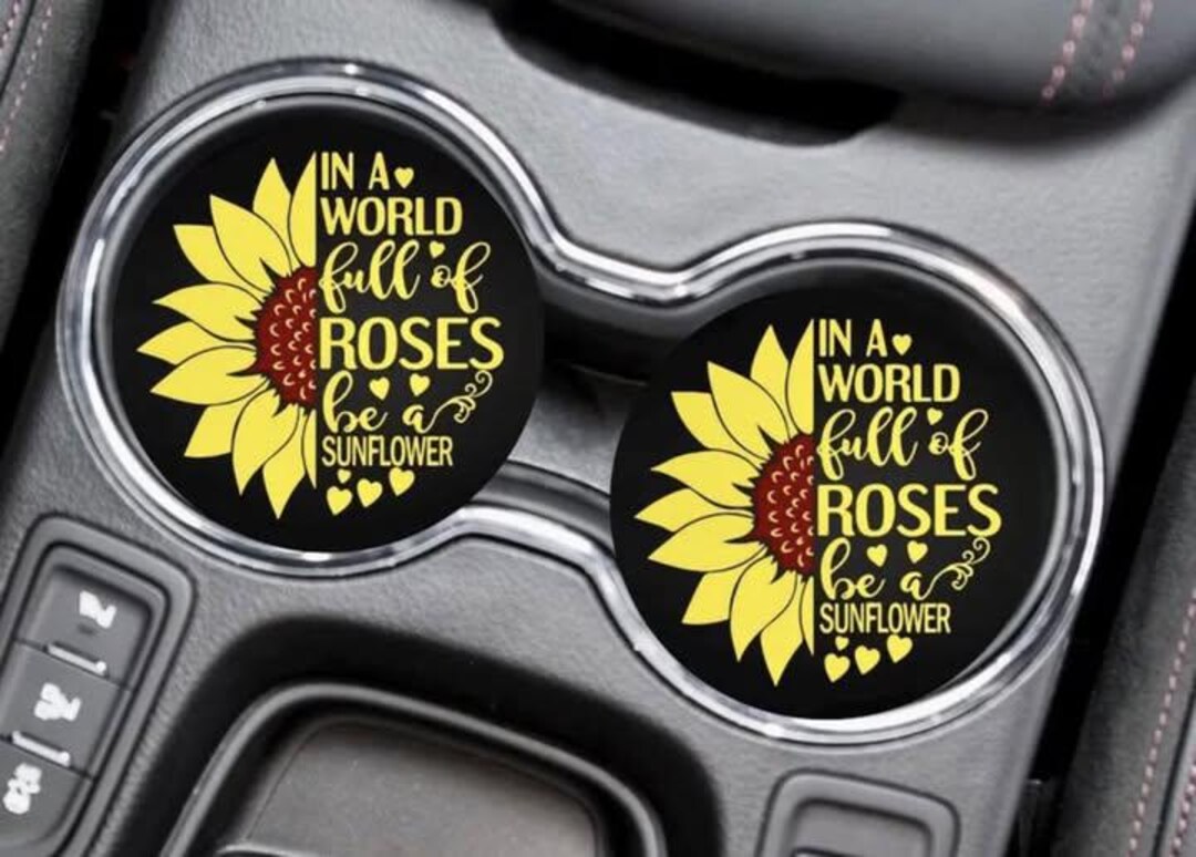 Sunflower Car Coasters - Etsy