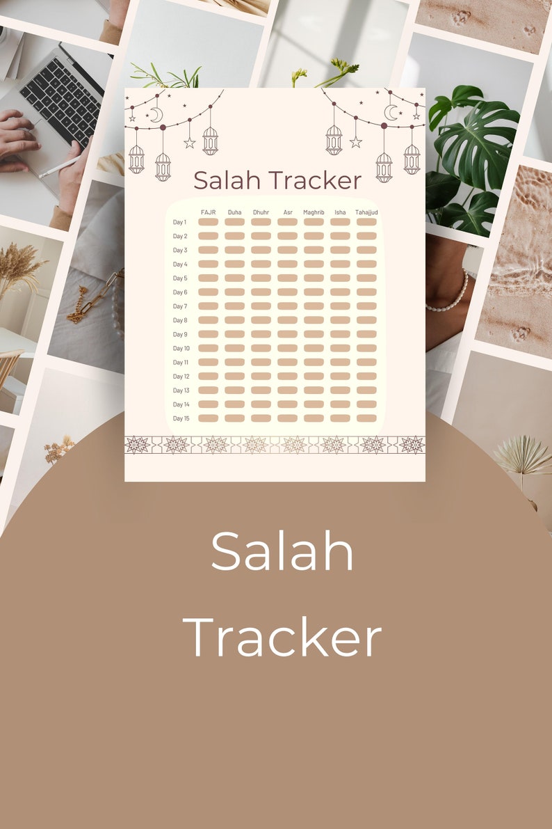 Salah Tracker Printable Prayer Sheet Digital Islamic Prints Minimal ...