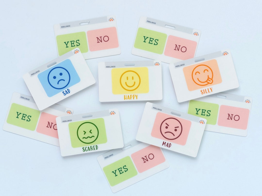 Feelings Communication Badge Cards, Pediatric Badge Reel, Speech ...