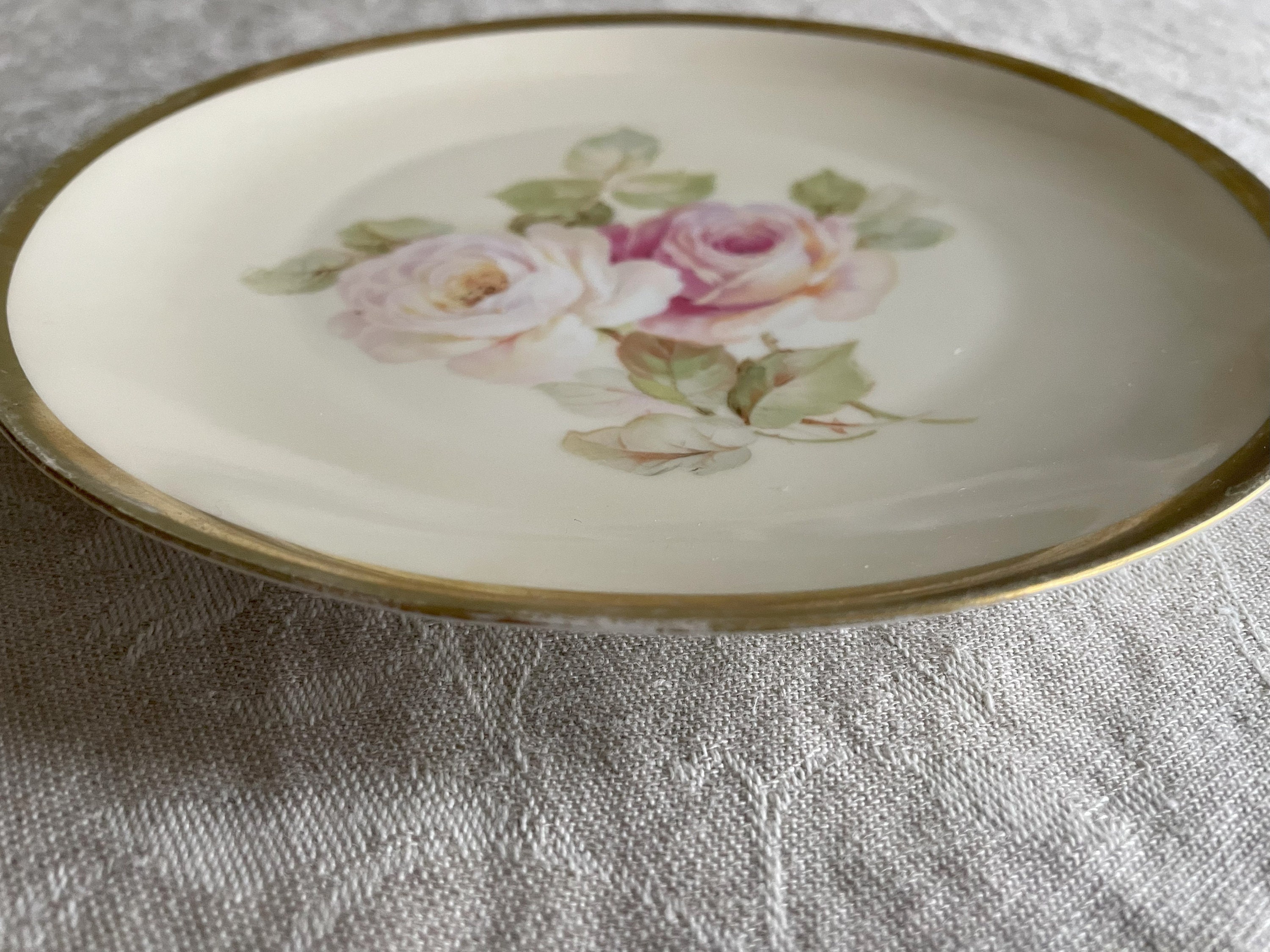 Antique German Hand Painted Roses Plate, 9, Vintage From Early 1900's ...