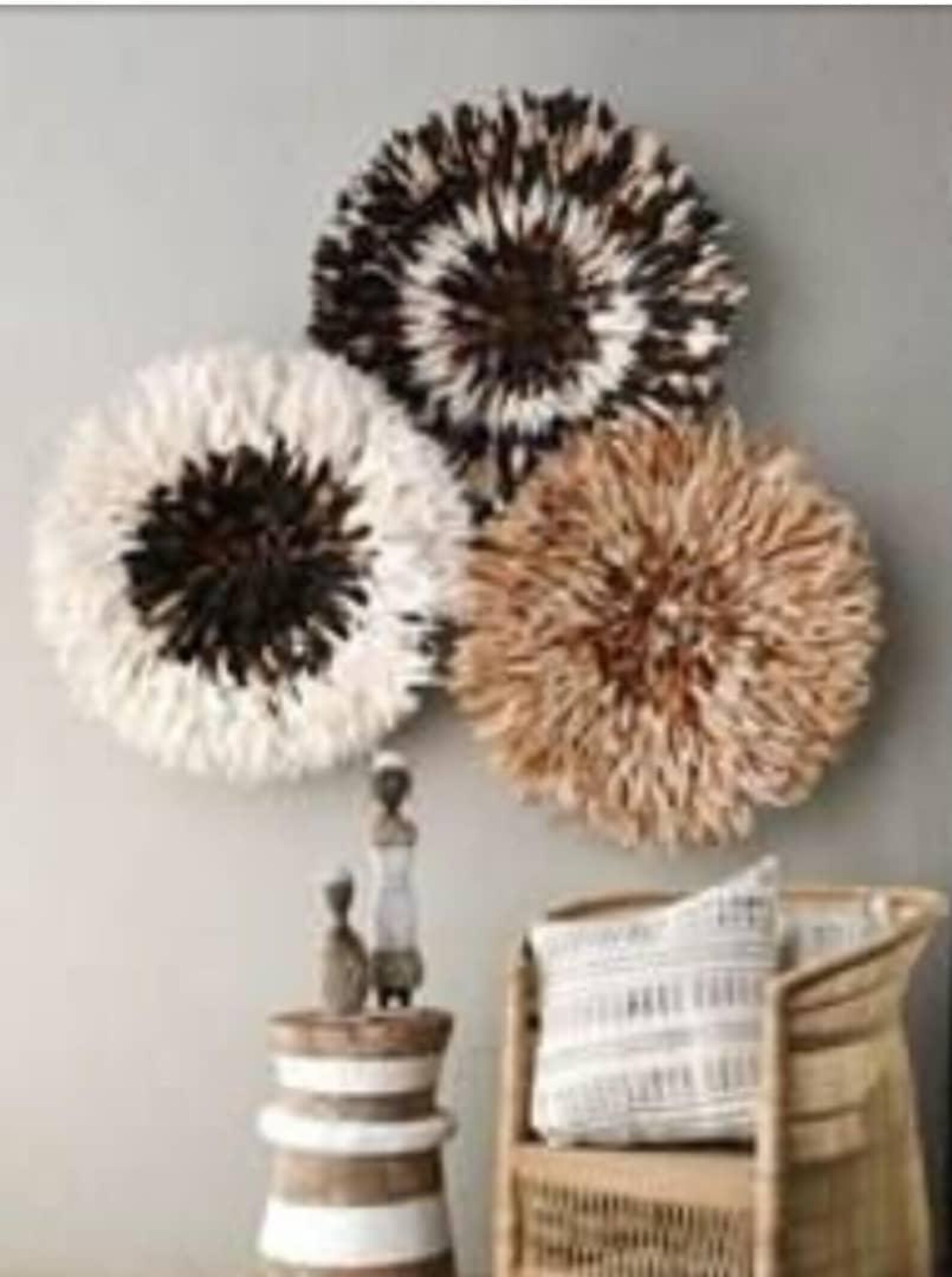 Authentic African Juju Hat Set of 3 White and Tan - Etsy