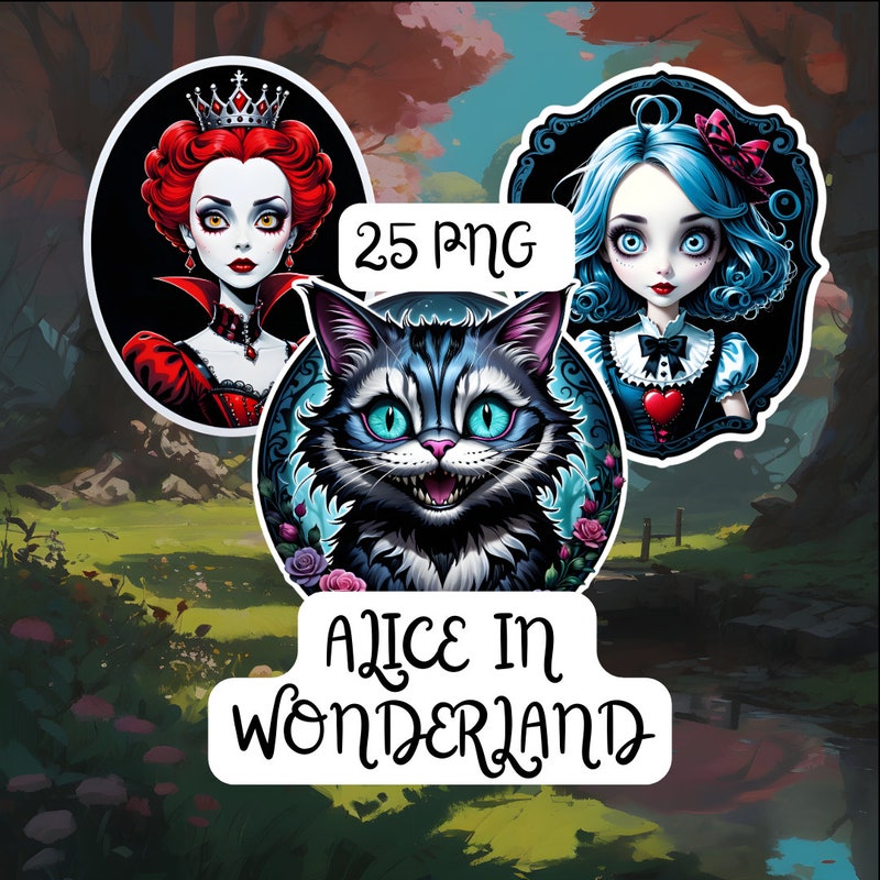 Alice in Wonderland Stickers - Etsy