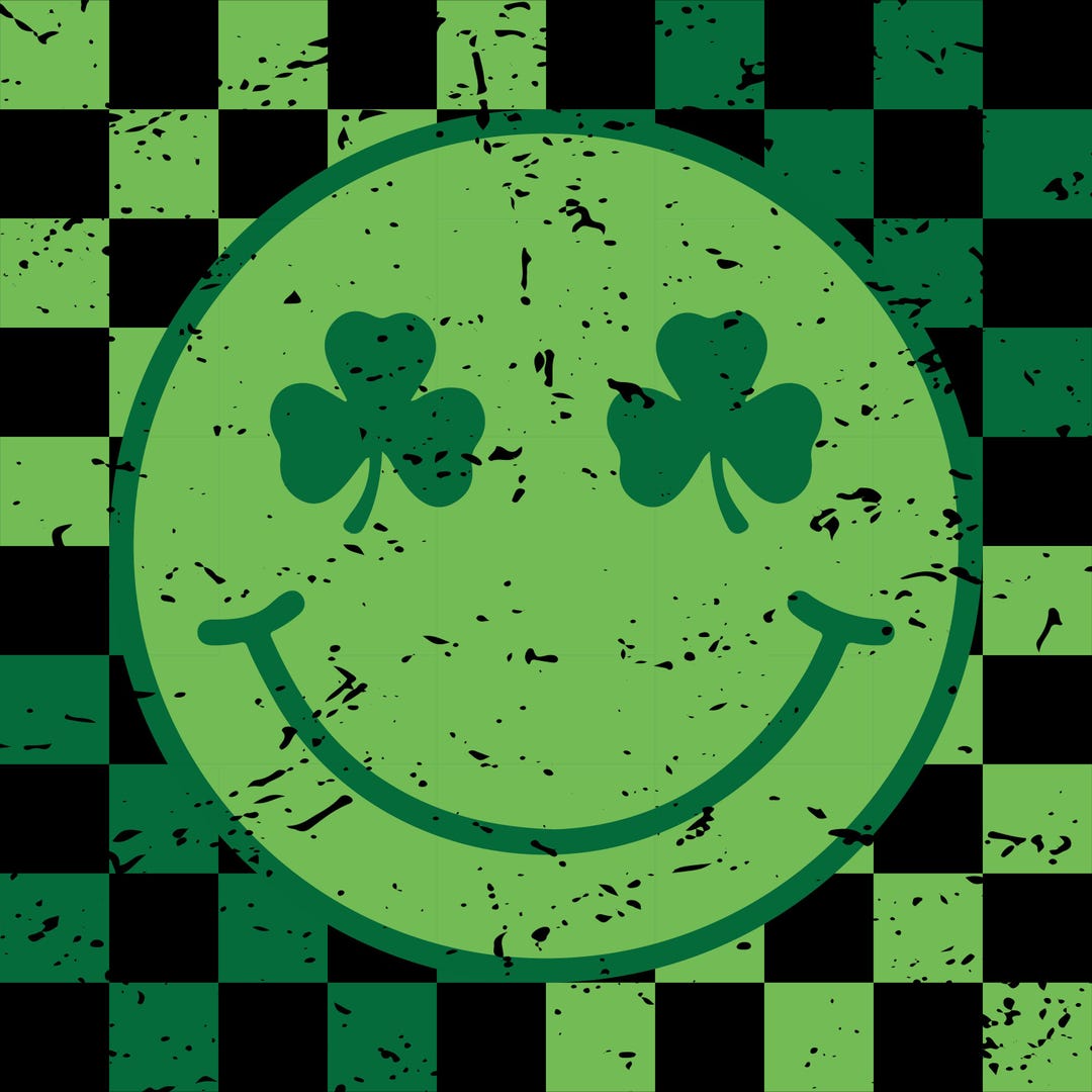 St Patrick Clover Smiley Face PNG Digital File - Etsy