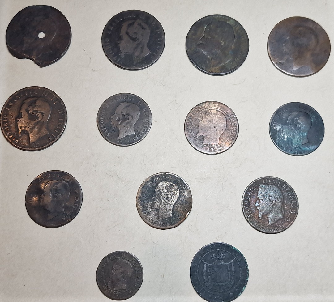 Lot of 13 Old Bronze Coins - Etsy