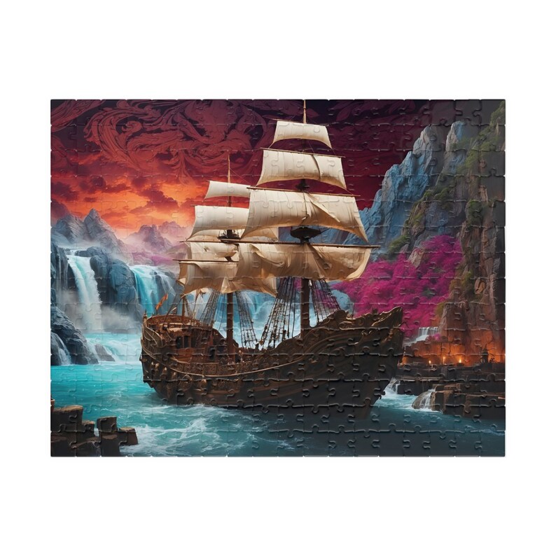 Puzzle, Pirate Ship, Fantasy, Water, Colorful (110, 252, 520, 1014 ...