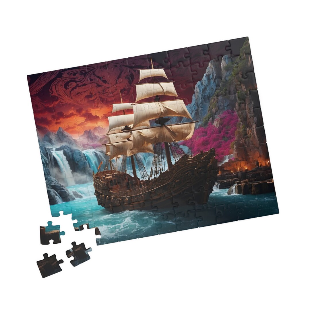Puzzle, Pirate Ship, Fantasy, Water, Colorful (110, 252, 520, 1014 ...