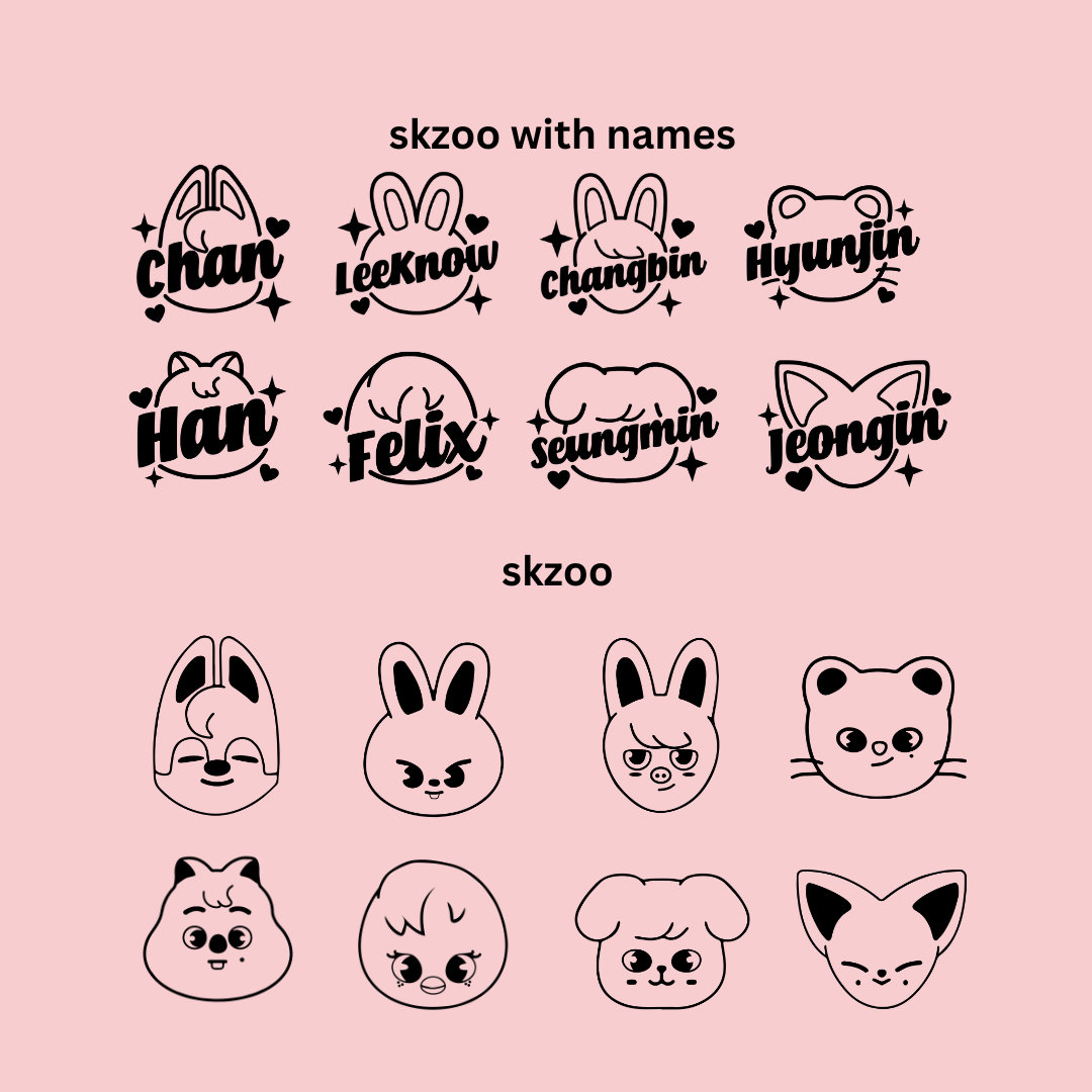 Stray Kids Skzoo Decal Vinyls for Binders/lighstick - Etsy