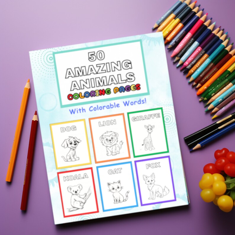 50 Amazing Animals Coloring Pages - Etsy