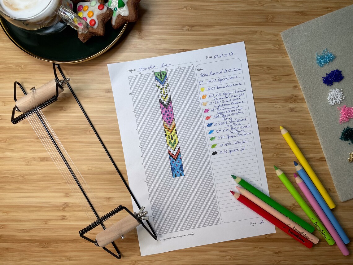 Set of 3 Templates for Designing Loom Stitch Jewelry, Printable Blank ...