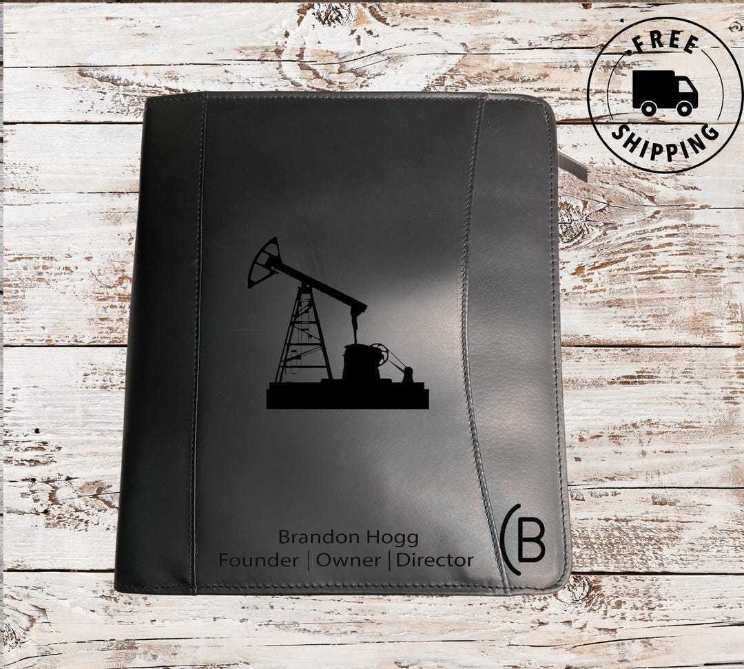 Personalized Portfolio Black Leather Portfolio for Men Office Organizer ...