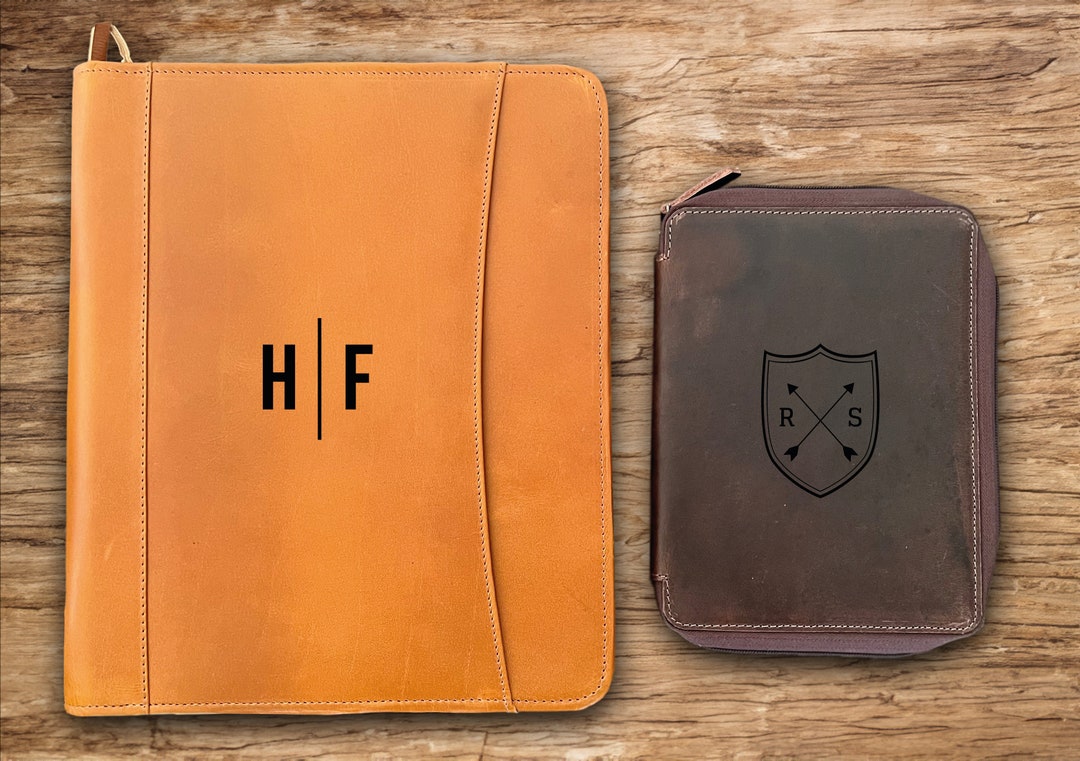 A5 Leather Portfolio, Personalized Portfolio Logo, Personalized ...