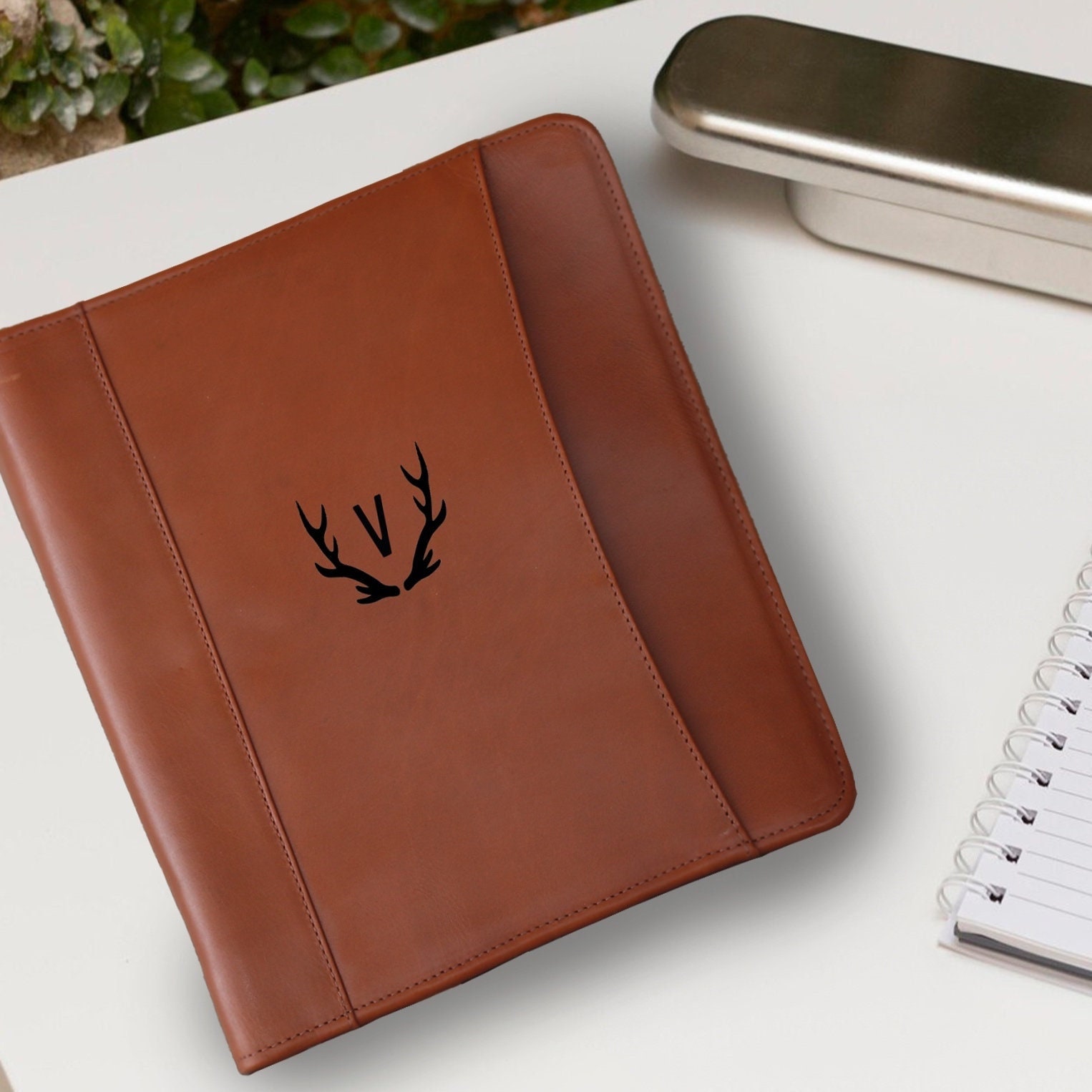 Custom Leather Portfolio Organizer Padfolio Gift for Him Corporate ...